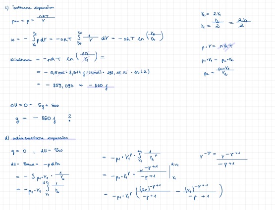 Reversible/ adiabatische Expansion